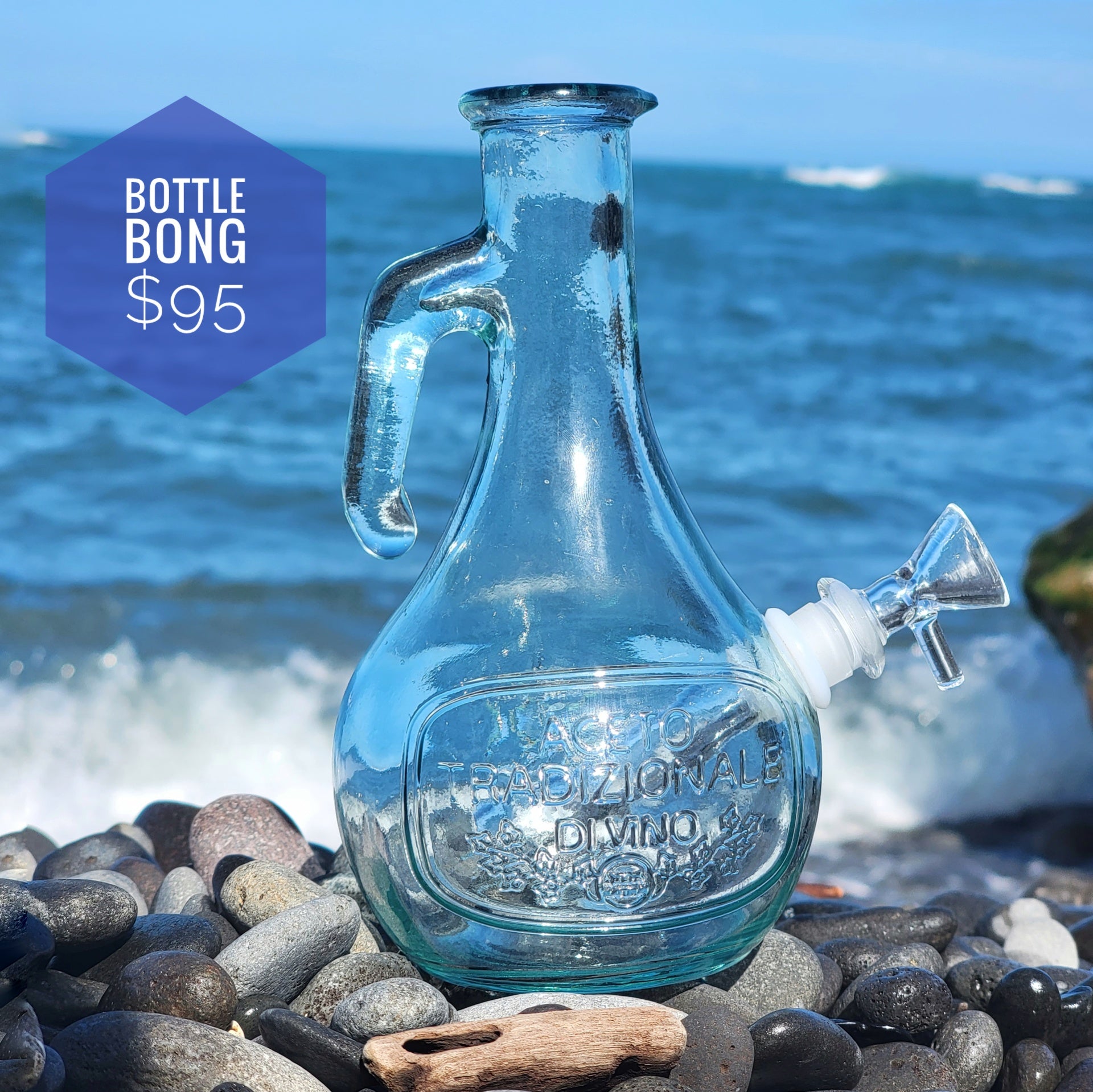 "Bottle Bong" Upcycled Glass Oil Bottle Bong – Bongs In Paradise
