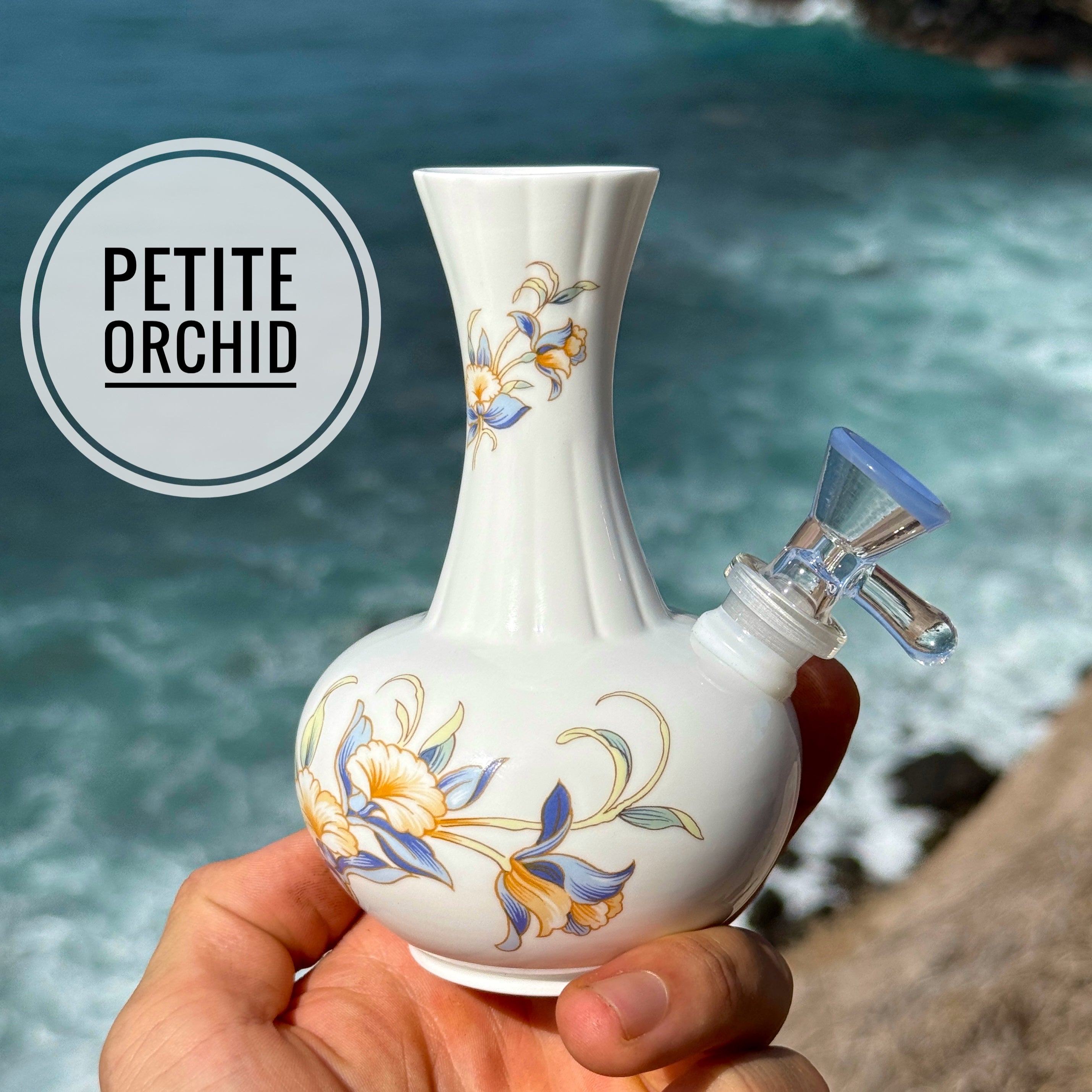 Vintage Ceramic Bong “Petite Orchid” – Bongs In Paradise