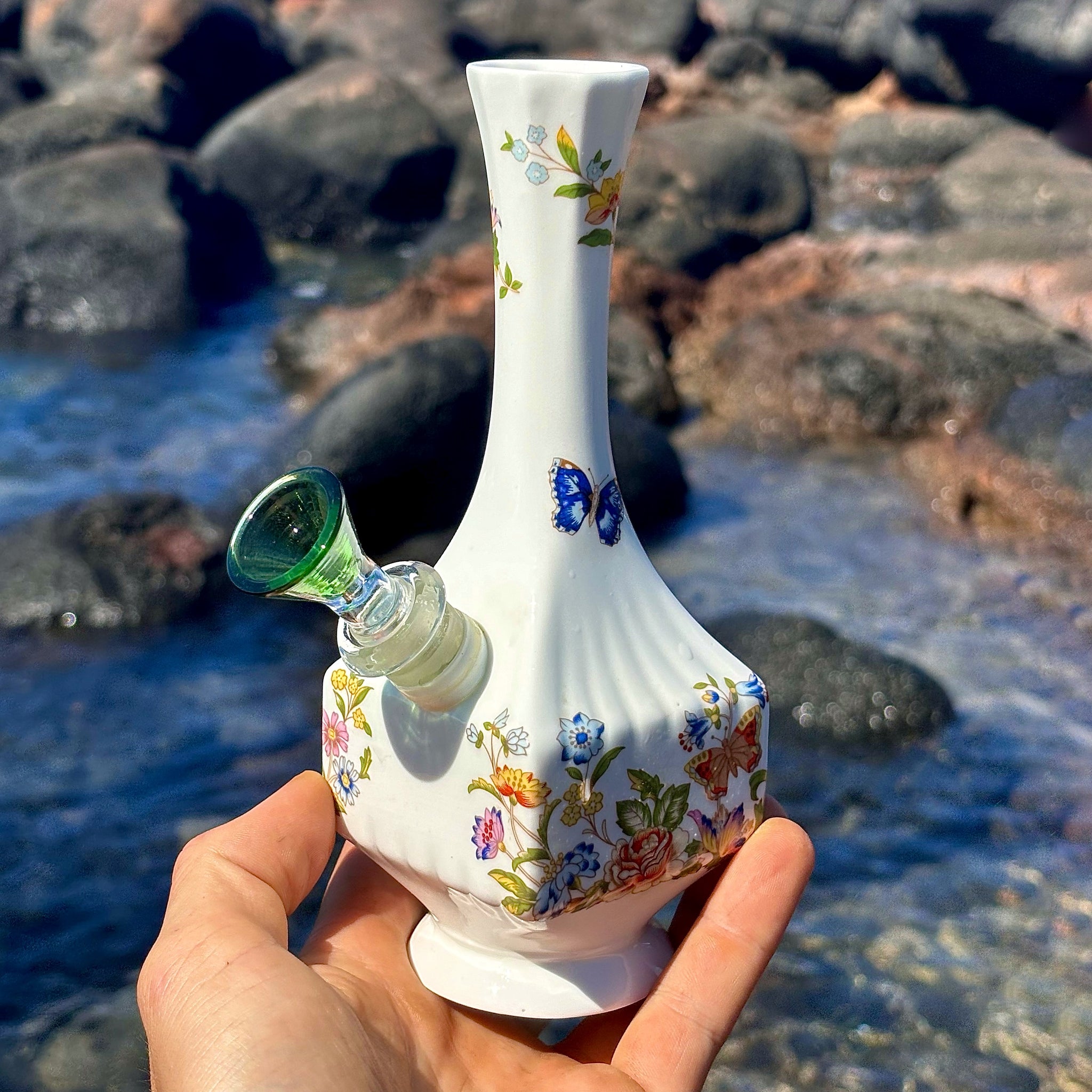 Vintage Ceramic Vase Bong “Spring Meadow” – Bongs In Paradise